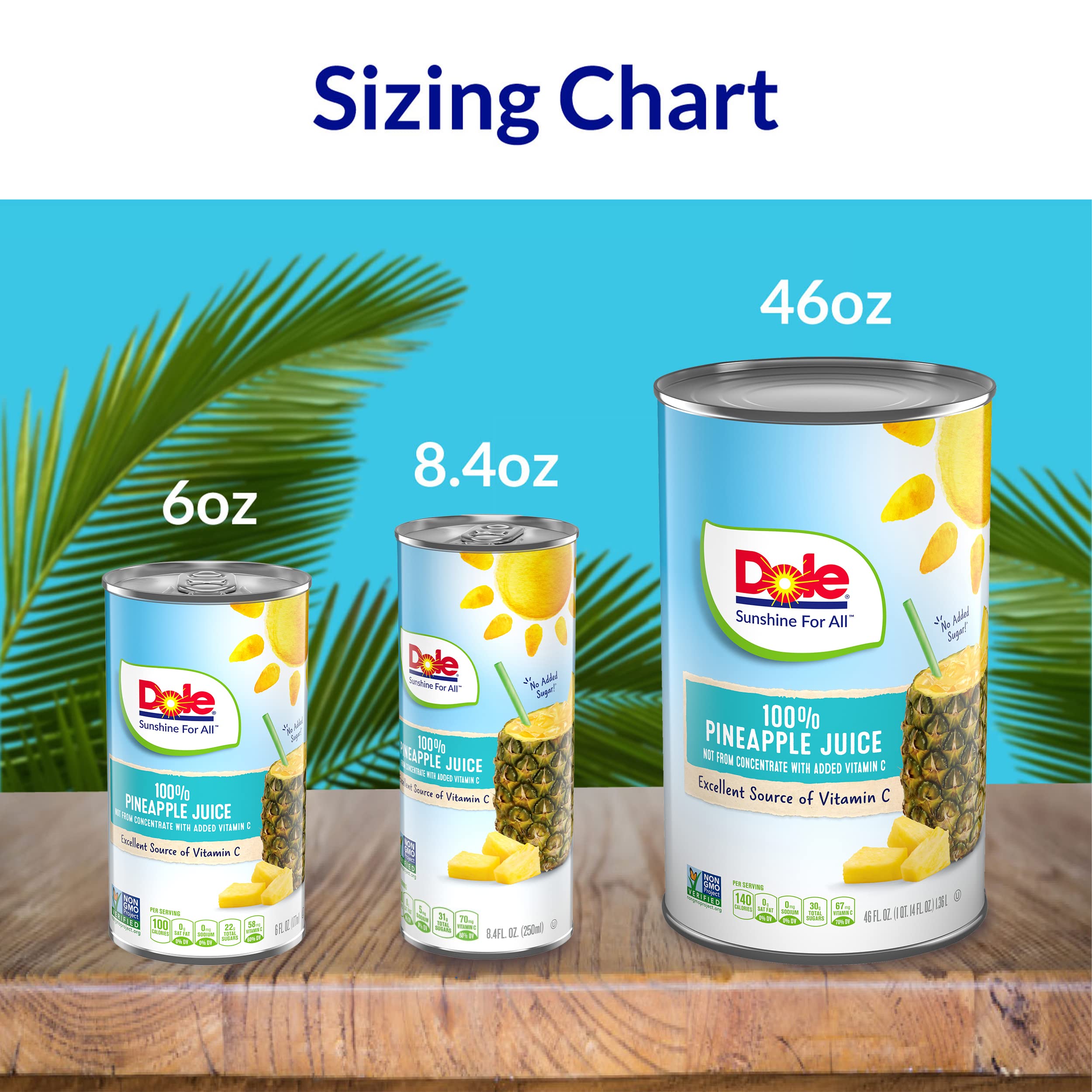 Dole, 100% Pineapple Orange Banana Juice, 6 Oz, 6 Ct