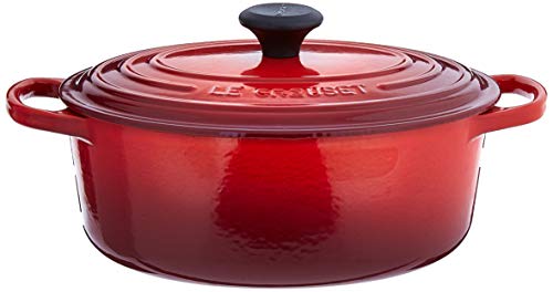 Le Creuset Enameled Cast Iron Signature Oval Dutch Oven, 2.75 qt., Cerise