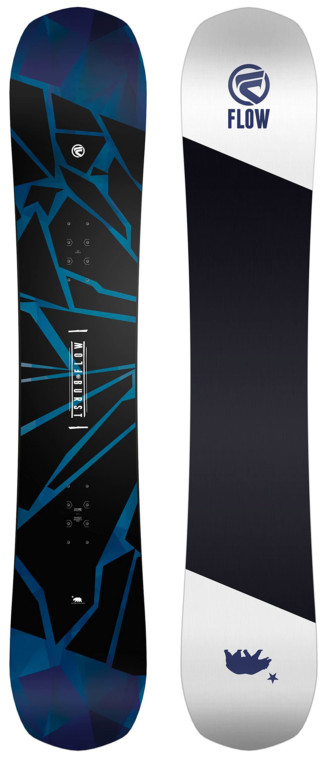 FLOW Burst Men's Snowboard Package Flow Mix Alpha Bindings - 149 cm