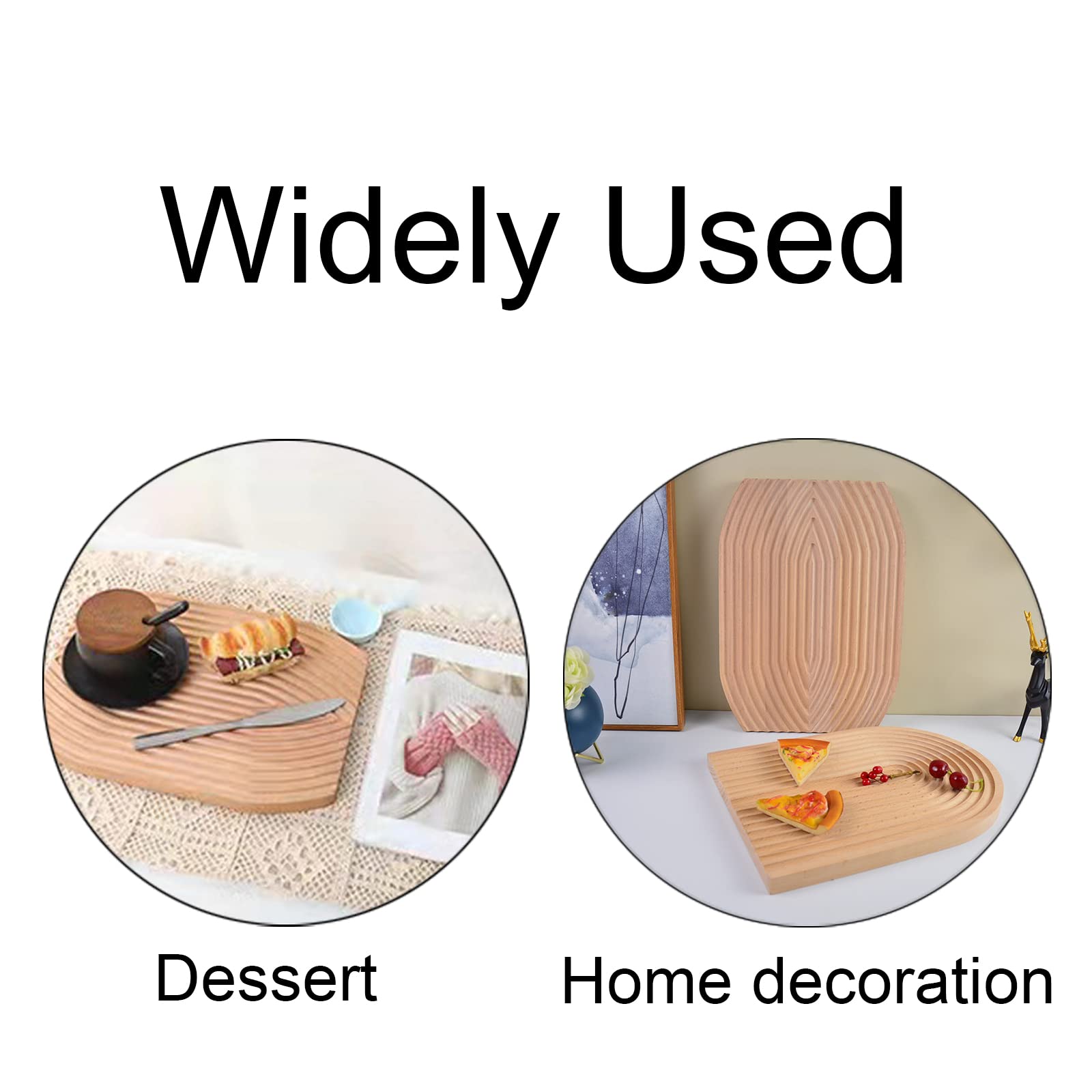 Enkrio Wood Serving Tray Decorative Tray Wood Trays Wooden Breakfast Tray Kitchen Serving Tray Wave Shape Cheese Board for Bread Meat Vegetables Wooden Tray for Home Bathroom Coffee Table Decor