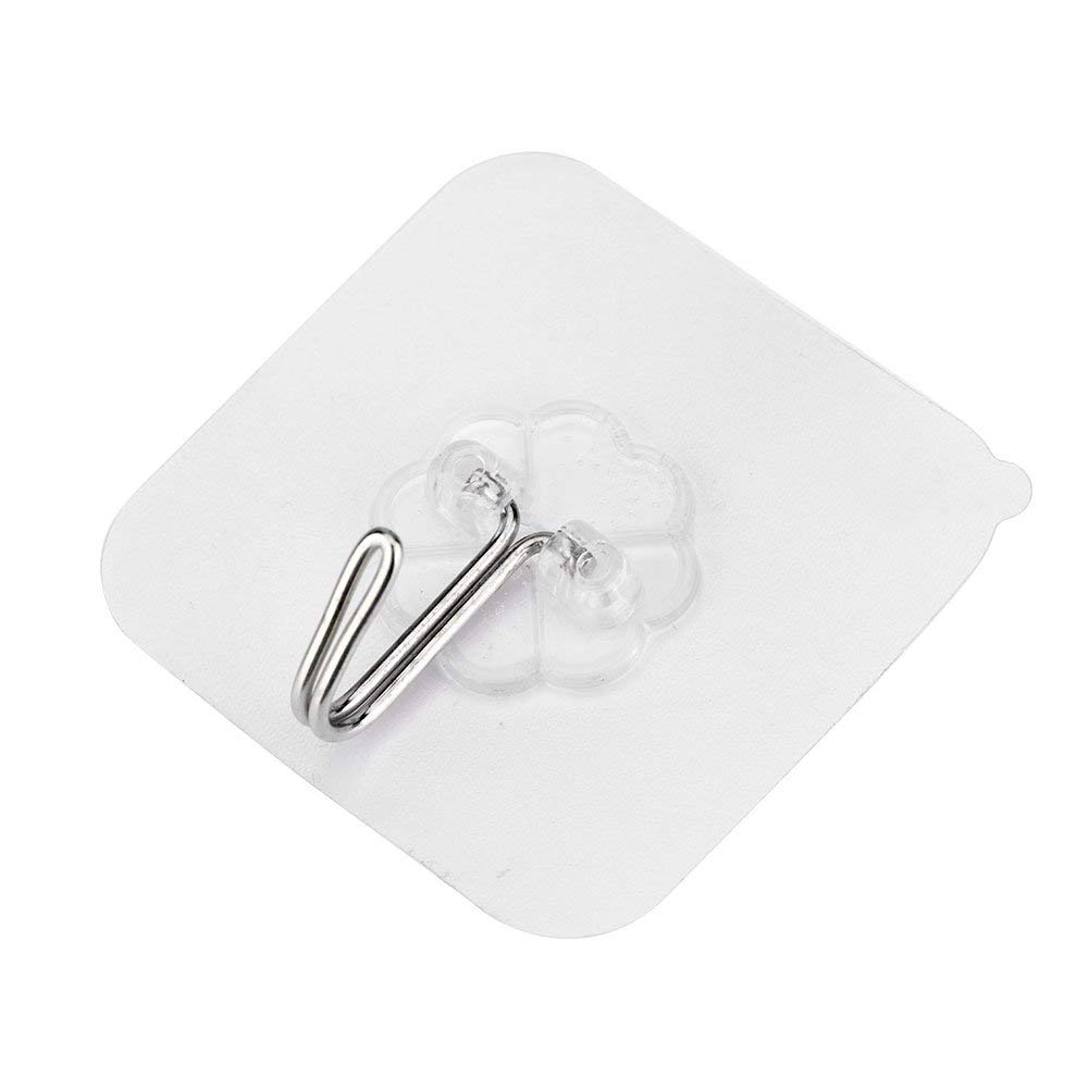Eboxer Adhesive Wall Hooks, Transparent Reusable Heavy Duty Adhesive Hooks Wall Hanger for Switch, for, for, Headphone and Hanging Key Hat Coat, Adhesive Wall Hook + Hanger