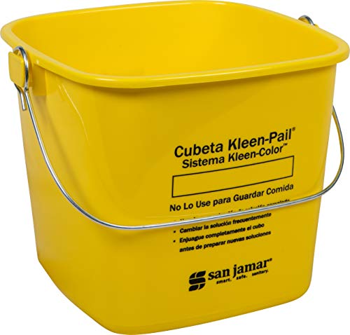 San Jamar Kleen-Pail® Plastic Cleaning Bucket 6 Quarts Yellow