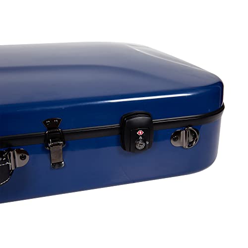 Crossrock Fiberglass Double Case-Accommodates 1 Violin and 15~16.5" Viola-Includes TSA Lock, Protective Blanket, Hygrometer, Removable Shoulder Straps-Navy Blue(CRF2020DVLNVBL)