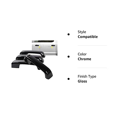 eLoveQ Gloss Black Handle Cover Covers Compatible with Ford 2015-2019 F-150/2017-2019 F-250 + F-350 Superduty (Gloss Black-w/o Smart Keyless)