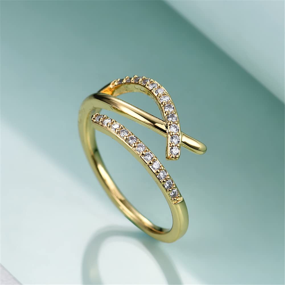 Flower Valley 18K Gold Plated Cubic Zirconia Open Twist Eternity Band for Women