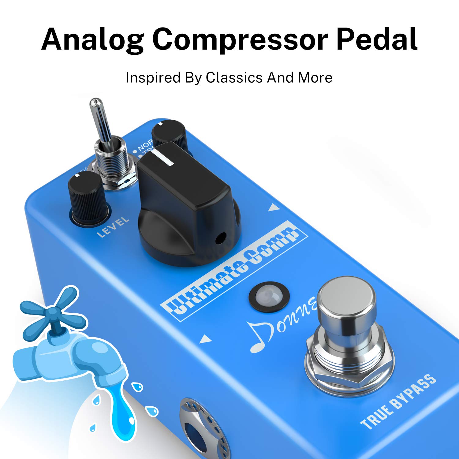 Donner Chorus Pedal with Compressor Pedal, 2 Modes Compression Effect Pure Analog for Electric Guitar and Bass True Bypass