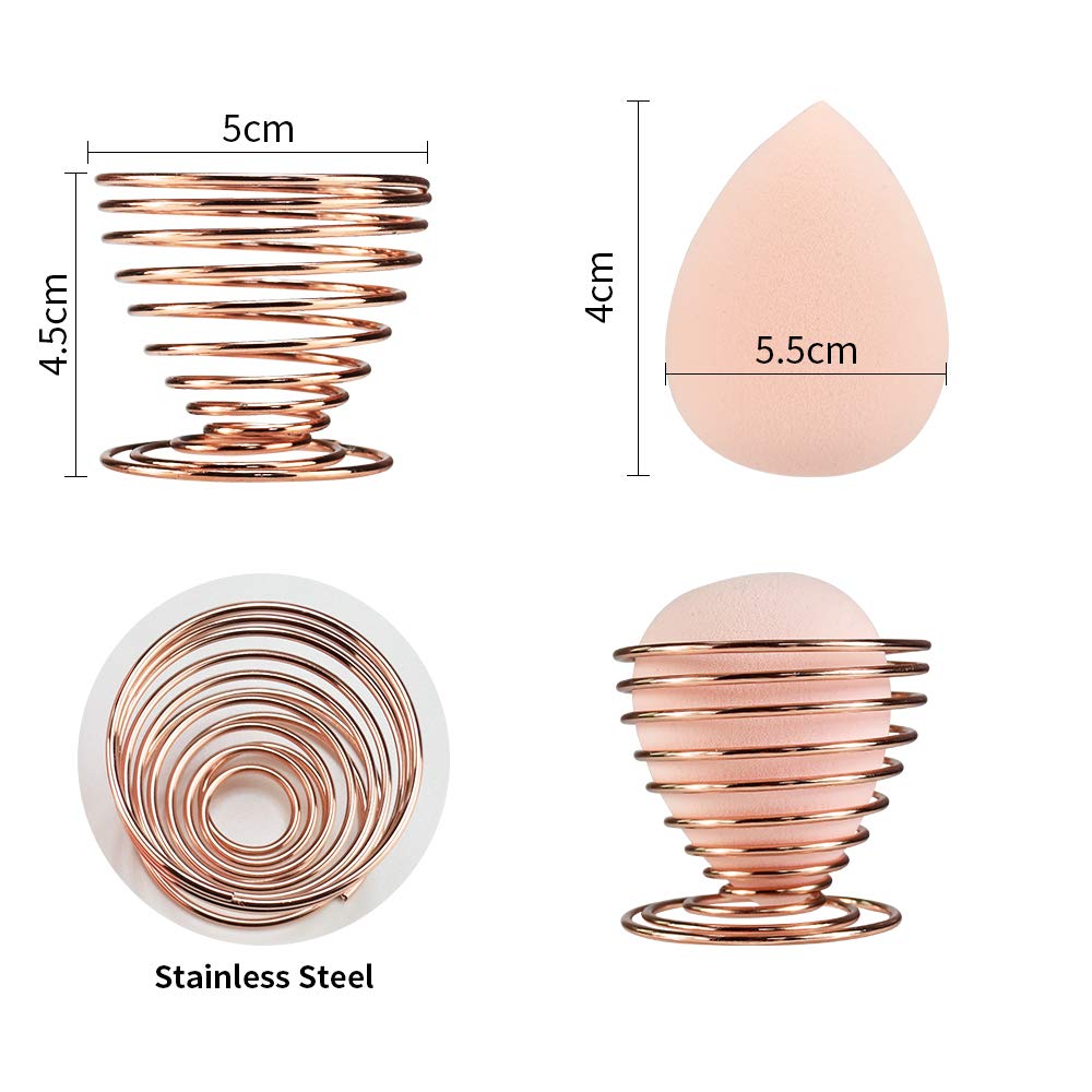 DKAF Makeup Sponge Container Set, 2 Silicone Makeup Sponge Travel Case 2 Soft Makeup Sponge and 2 Makeup Sponge Drying Holder, Easy to Carry