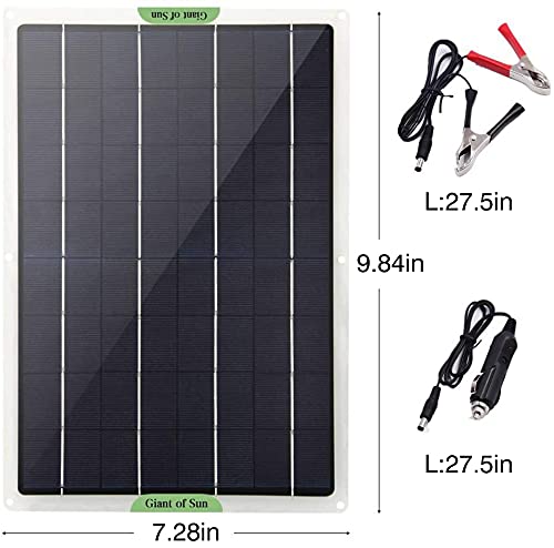 Dongzhur Solar Panel Kit, 10W 12V Monocrystalline Battery Charger & Maintainer with 10A Charge Controller + Extension Cable for RV Marine Boat Off Grid System, 18V DC Output for Portable Cell Phone