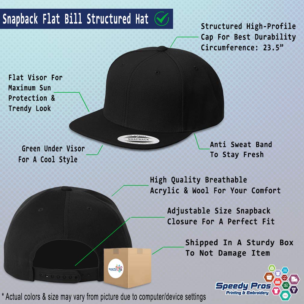Custom Snapback Hats for Men & Women Barber Logo Embroidery Acrylic Flat Bill Baseball Cap Black Personalized Text Here