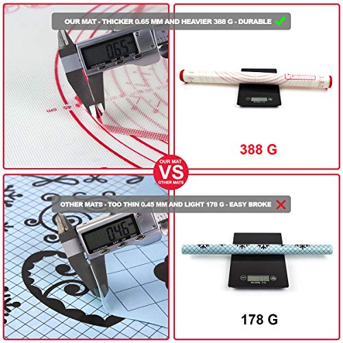 Extra Large, Thick Silicone Pastry Mat, Non-stick, Non-Slip, Baking mat, Dough Rolling Mat 24ββ (W) x 32ββ (L)