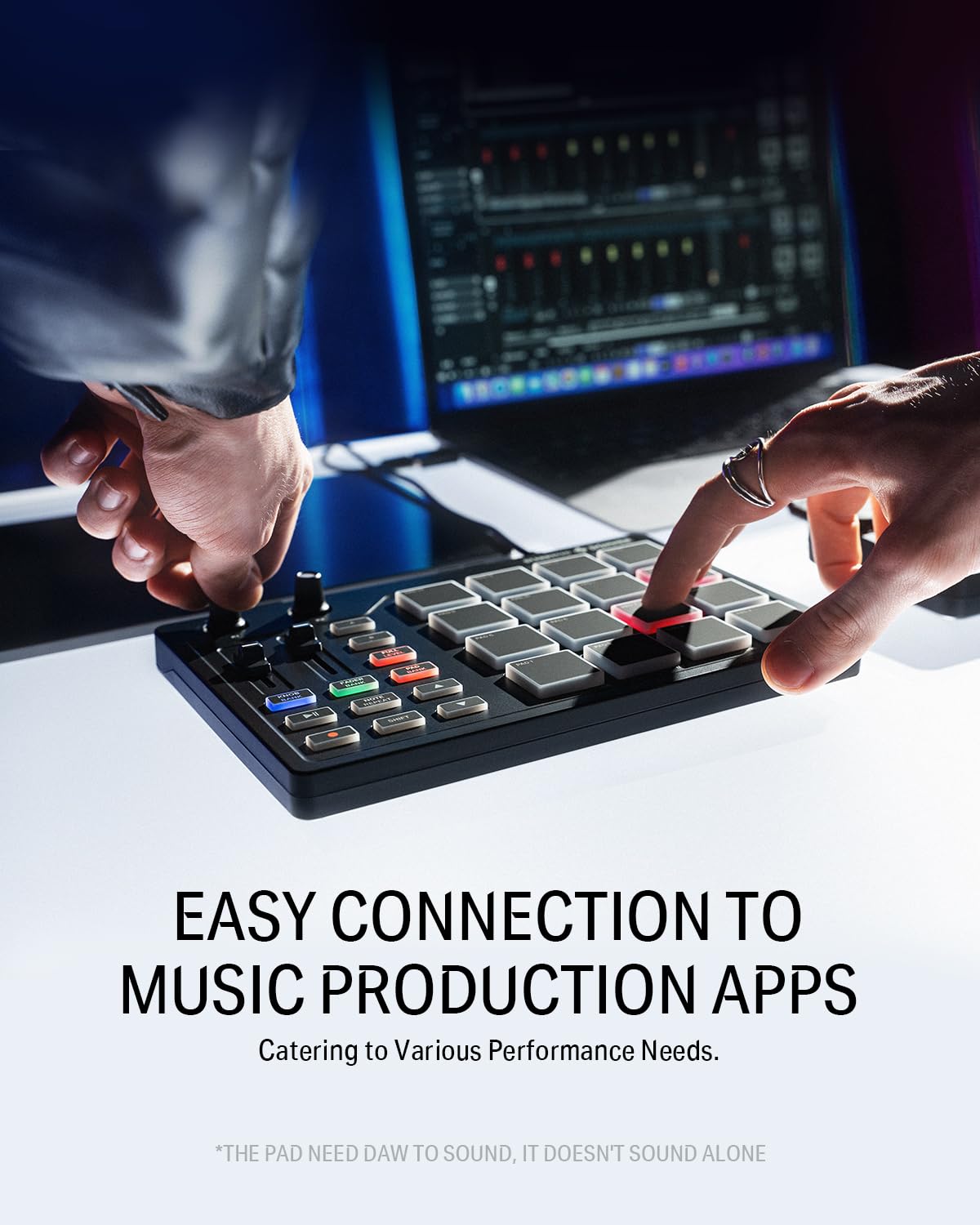 Donner MIDI Keyboard Controller, DMK25 Portable MIDI with 25 Responsive Keys, 8 Great Tactile Backlit Drum Pads, 4 Assignable Knobs for Beginners & Music Composition Lover, Great Gift for Son, Black