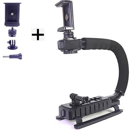 DSLR Stabilizer Handheld Video Action Stabilizing Handle Grip C Shape Professional Vlogging for Smart Phones GoPro Canon Nikon Sony Panasonic Pentax Olympus Camera Camcorder (Pack of 1)
