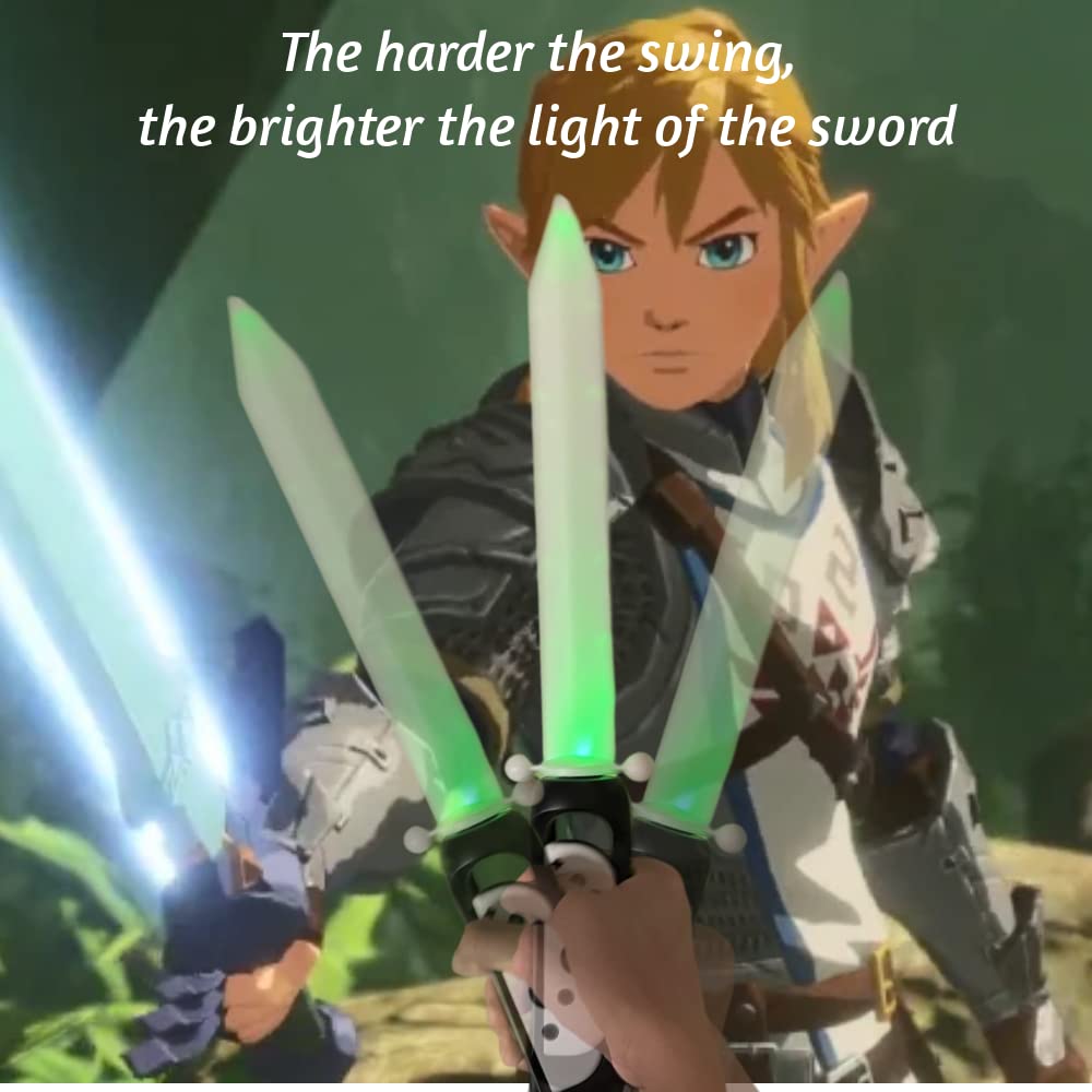 ENFILY LED Game Sword Accessories Compatible with Nintendo Switch/Switch OLED, Switch Sword Games Joycon(R) Controller Handle Grip for The Legend of Zelda Skyward Sword HD