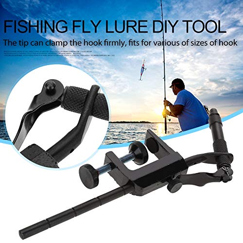 Dilwe Fly Lure Tool,Portable Iron Fishing Fly Lure DIY Tool with Clamp Tackle DIY Fishing Accessory