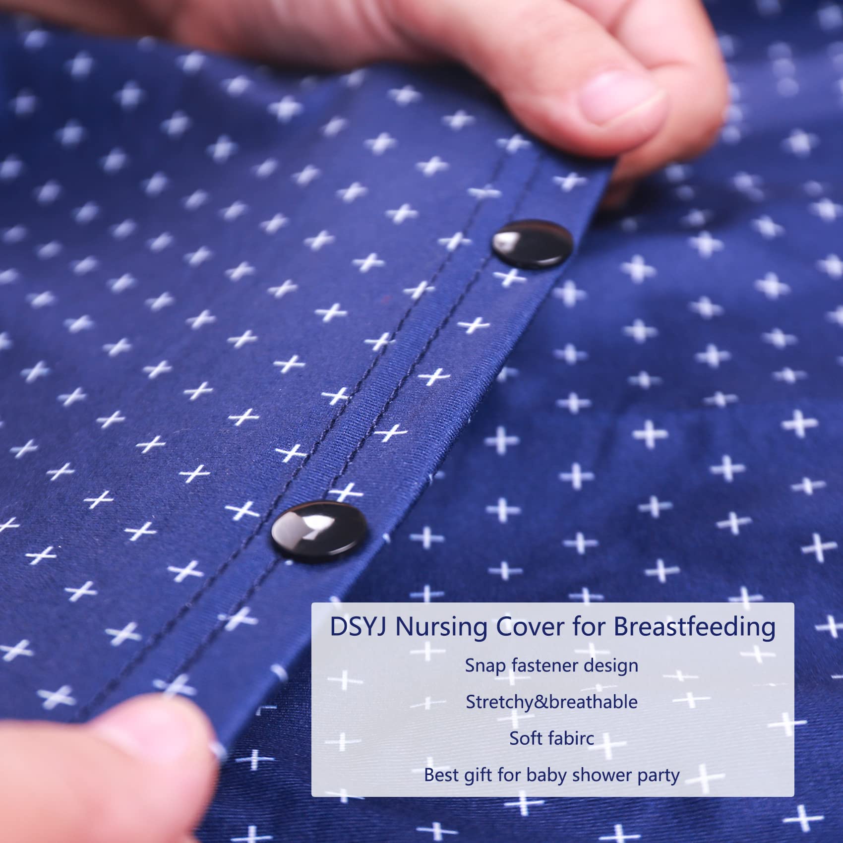 DSYJ Nursing Covers for Breastfeeding Poncho Cover, Soft & Breathable Fabric, 360° Full Privacy Universal Fit Multi Use 8-in-1 for Baby Car Seat Cocoon Feeding Canopy Blue
