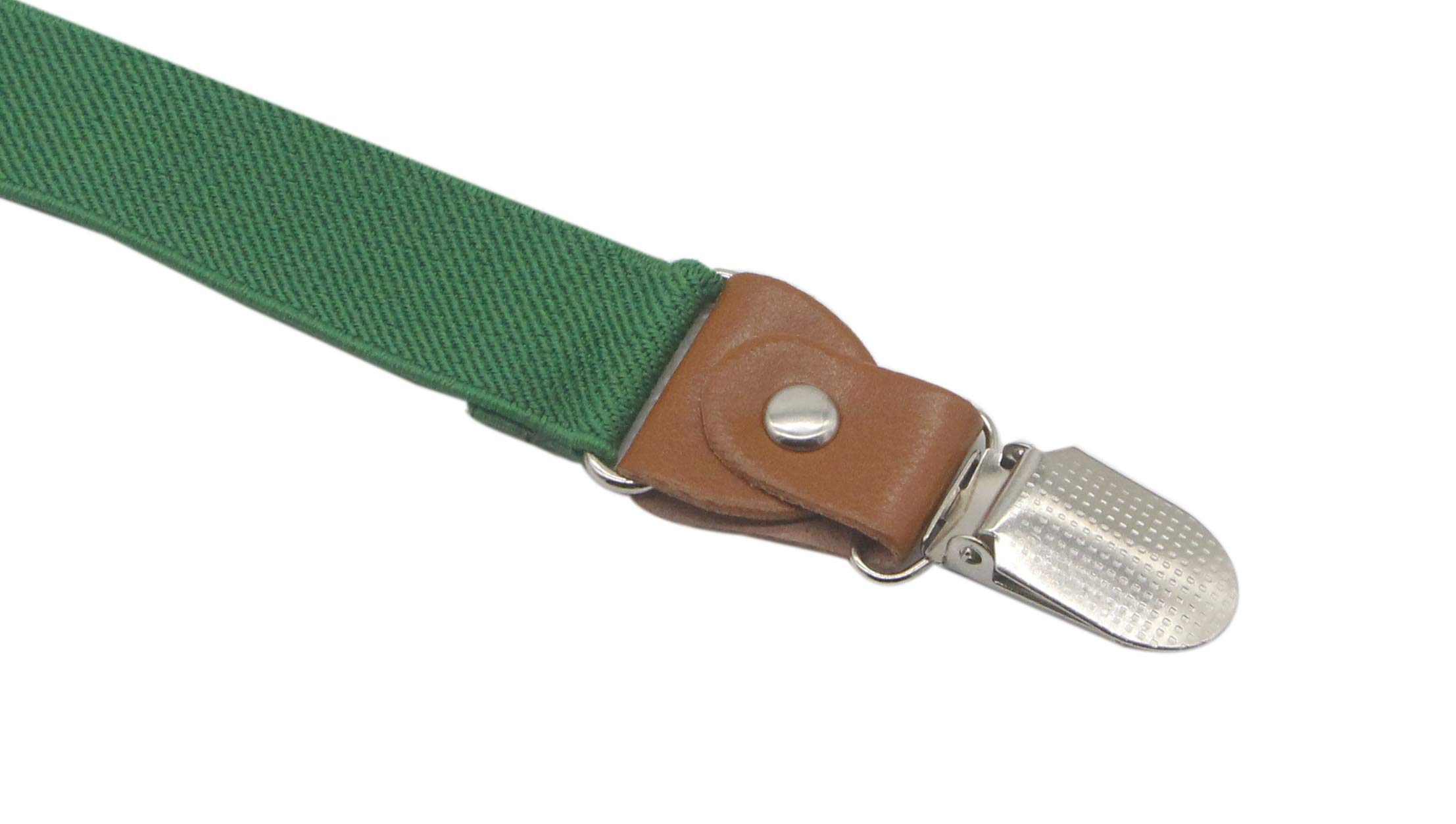 Doloise Suspenders Men&Women Bowtie Set X Back Suspender For Wedding&Formal Events with 1 Inch Wide Elastic Braces (Green)