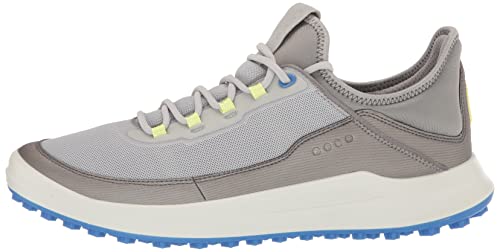 ECCO Men's Core Mesh Golf Shoe, Concrete/Sunny Lime, 11-11.5