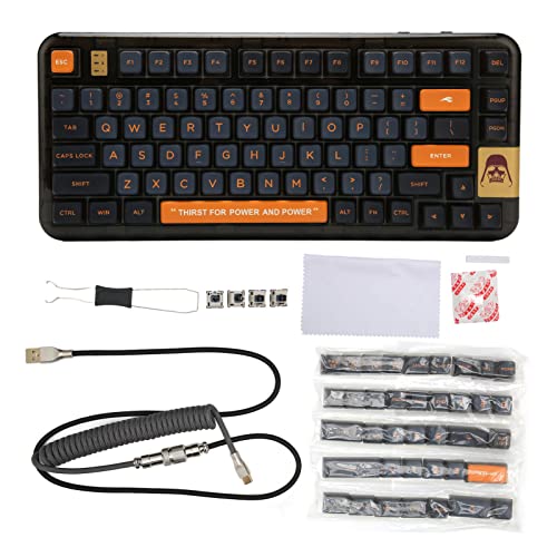 Dilwe Mechanical Keyboard,Wireless Keyboard, 80 Keys RGB Backlit Gaming Keyboard,Computer Keyboard,Triple Modes Gasket Structure,Gaming Keyboard for Study Work Games (Black)