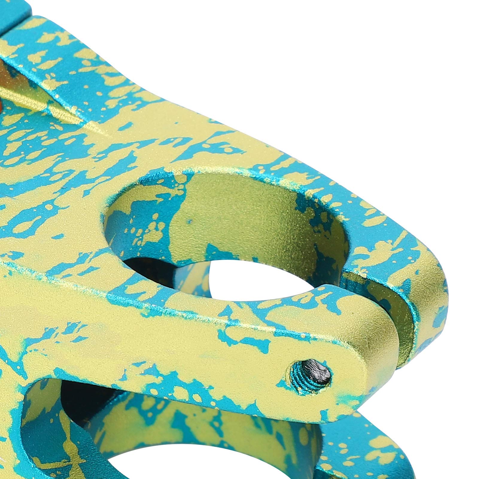Dilwe Mountain Bike Stem 31.8/35mm Colorful Handlebar Stem Suitable for Most Road Bikes/Fixed Gear Bikes/Mountain Bikes (Blue Gold)