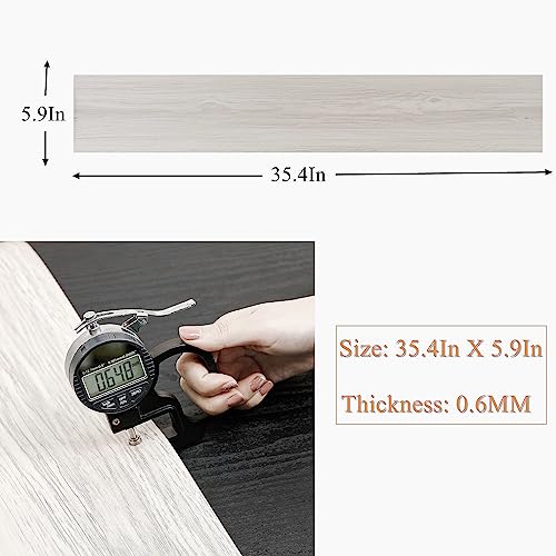 NUFLR Peel and Stick Floor Tile Waterproof, Floor Tile Easy to Paste, Vinyl Flooring Plank Tile for RV, Bedroom Living Room Kitchen and More(6Inx35Inx10pcs)