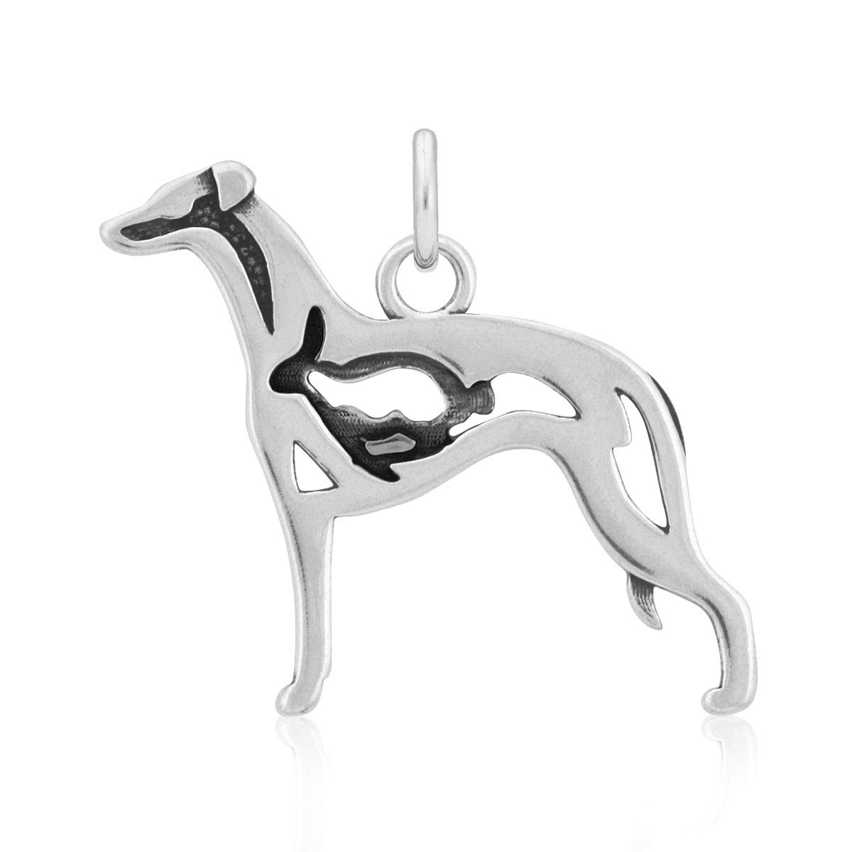 Dazzling Paws Jewelry Sterling Silver Whippet Pendant Only
