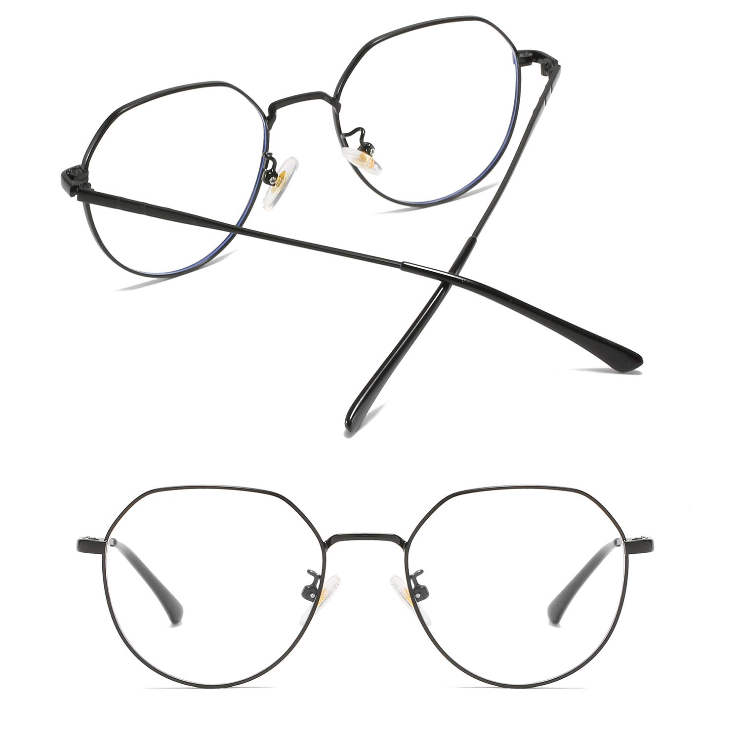 ELIVWR Blue Light Blocking Glasses for Men and Women, Anti-Glare UV Filter Lightweight Computer Gaming Eyewear (Black Frame)