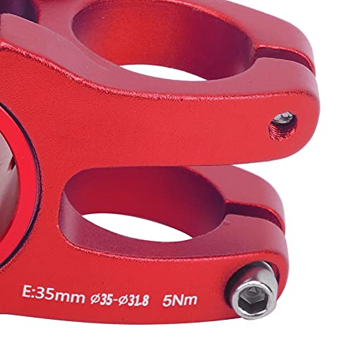 Dilwe Mountain Bike Stem, Aluminum Alloy 31.8/35mm Bike Stem Short Handlebar Stem Cycling Accessory(red)