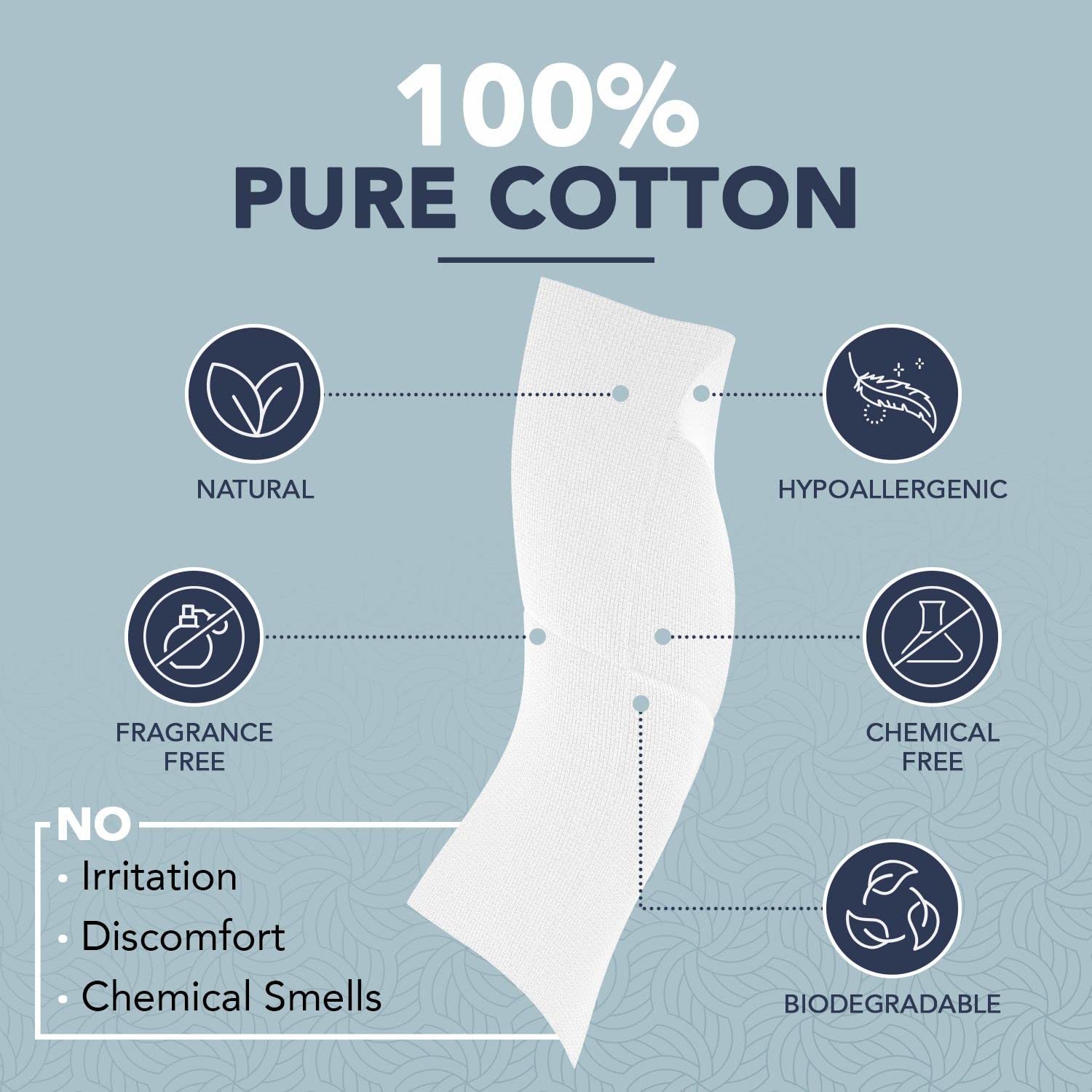 Dermacotton Disposable Cotton Face Towels β Super Soft Face Wipes, Hypoallergenic Makeup Remover Wipes, Suitable for All Skin Types Including Sensitive Skin β Biodegradable Facial Cloths (50 Pack)