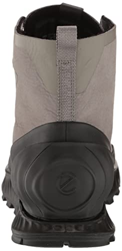 ECCO Men's Exostrike Stealth Mid Hiking Boot, Black/Steel Nubuck, 11-11.5