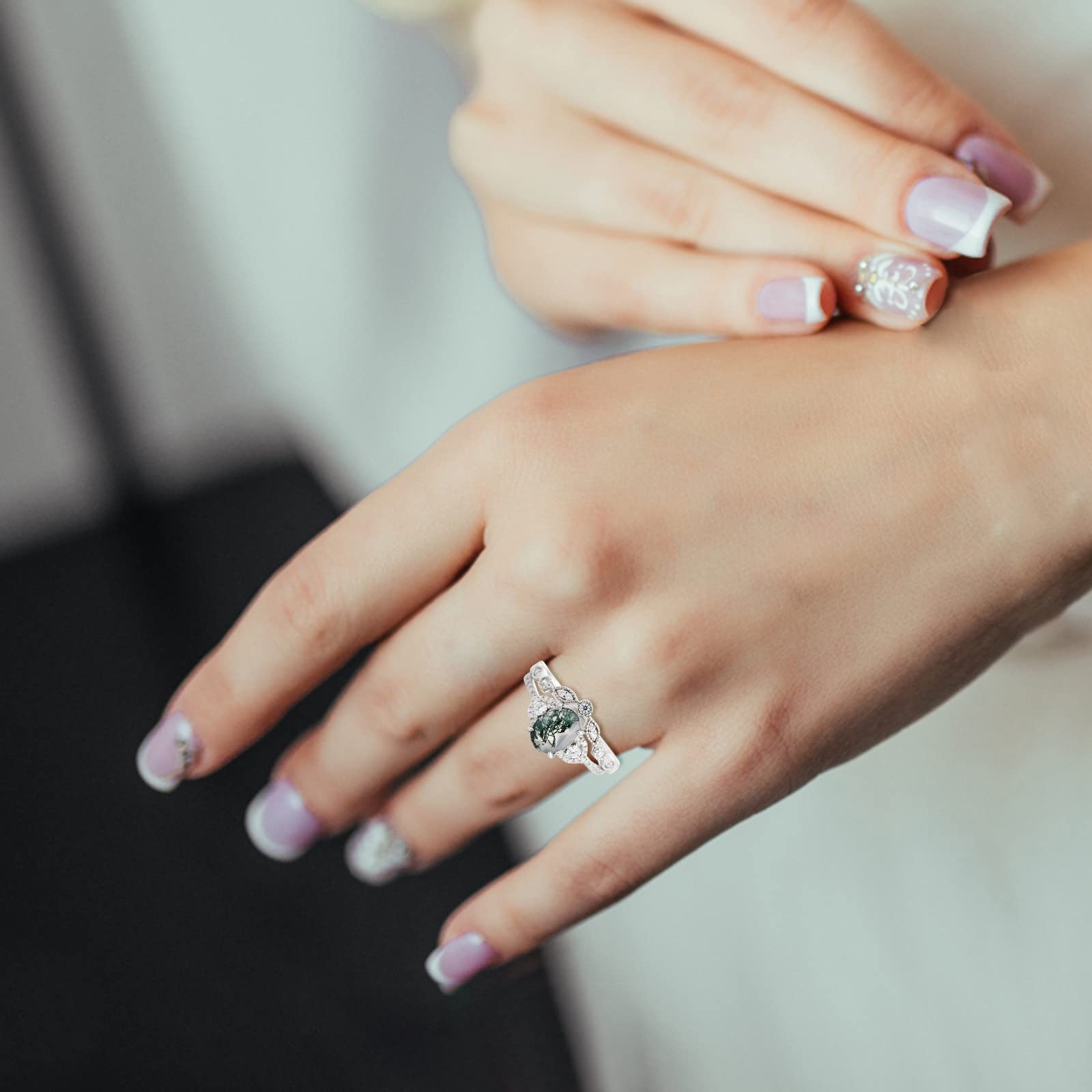 Engagement Rings for Women,Statement Gold RingsWhite Topaz Sterling Silver Ring Birthday and Christmas Gift for Her