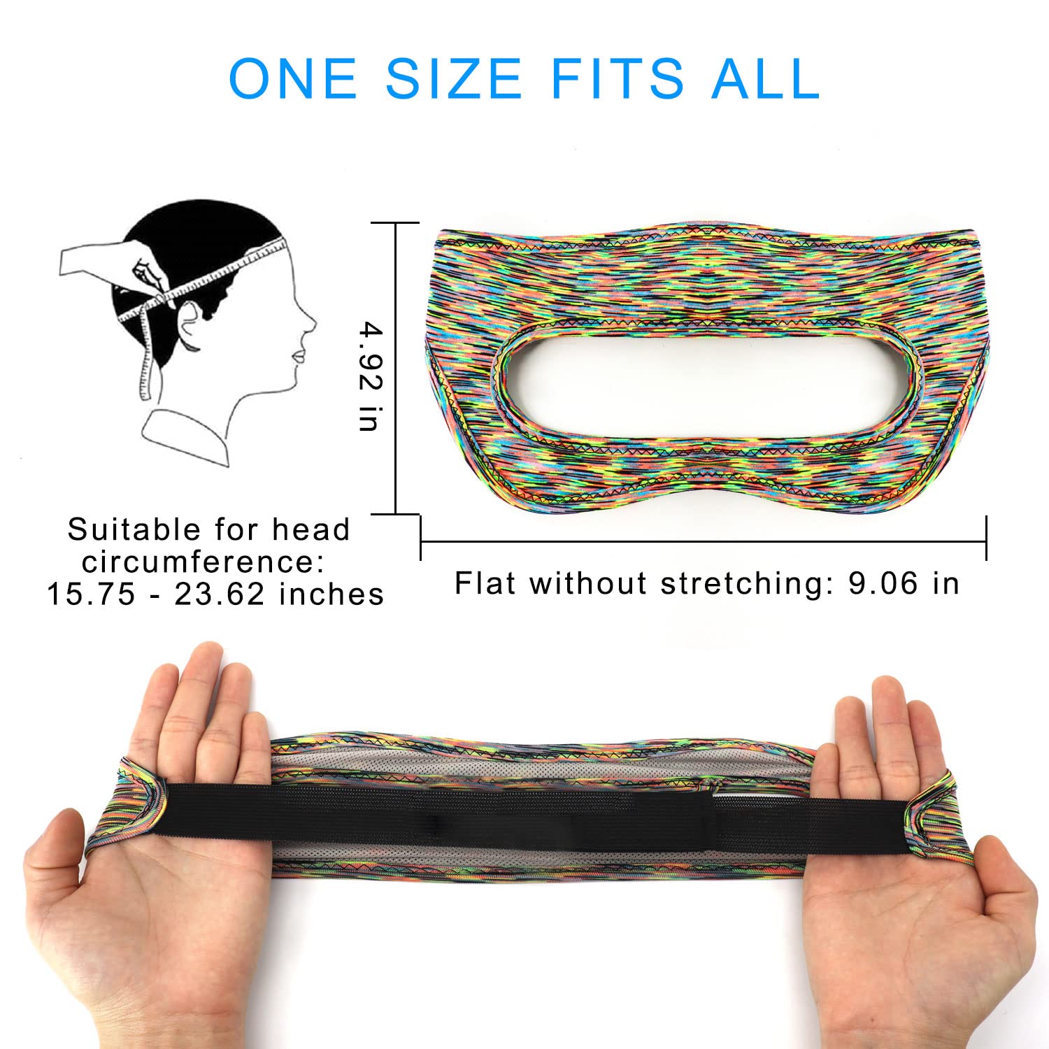 CUTEFA VR Masks Sweat Band Adjustable Breathable Eye Mask for Oculus Quest 2 Accessories, Washable Facemask Cover HMD Padding for VR Workouts Supernatual (3pcs)
