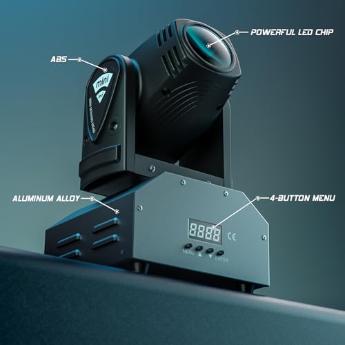 DJ Lights Moving Head U`King Mini LED Moving Head Light RGBW Stage Lighting Beam Spot Lights by DMX 512 Sound Activated Control for Wedding Disco Party Indoor (Set of 2)