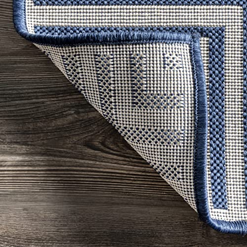 nuLOOM Asha Simple Border Indoor/Outdoor Area Rug, 5' x 8', Navy