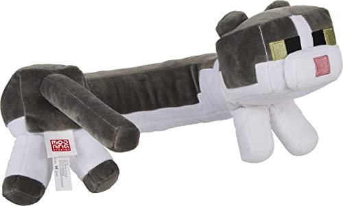Minecraft Plush Cat Neck Pillow, Purring Sounds, Press Paw to Activate, Soft Travel Toy (Amazon Exclusive)