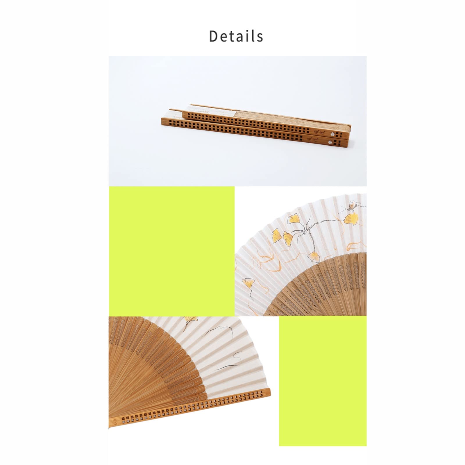 ERTUO Single Side Embroidered Hand Fan (Flower/Bird) Chinese Style Palace Fan Hanfu Fan