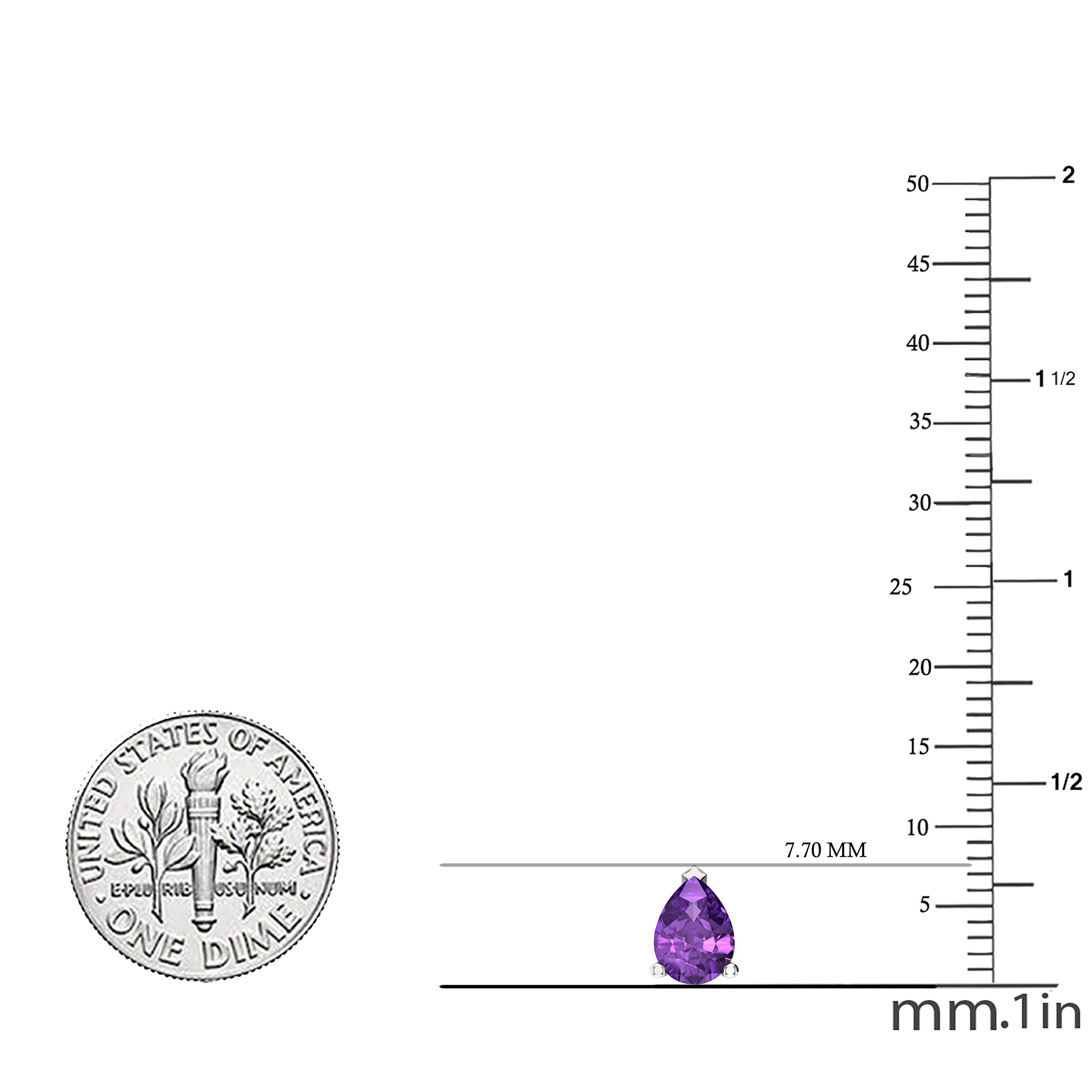 Dazzlingrock Collection 7x5mm Each Pear Cut Amethyst Ladies Solitaire Teardrop Stud Earrings, Sterling Silver