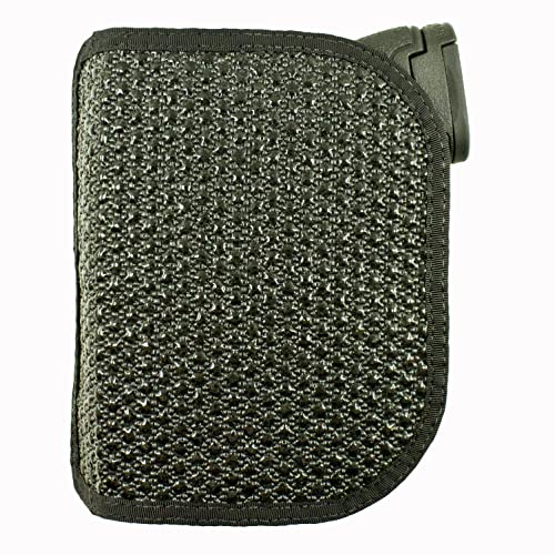 DeSantis Superfly Gun Holster, Sticky Rubberized Fabric, Fits Ruger LCRx, SP101 2”, Colt Detective Special 2”, Cobra 2” Reversible and Removable Outer Flap, Unisex Pocket Holster, Ambidextrous, Black