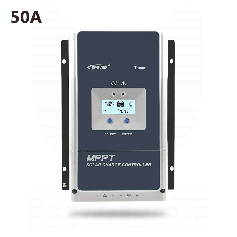 Epsolar MPPT Solar Charge Controller 50A Negative Ground 150V PV Solar Panel Charger with MT50 Remote Meter Temperature Sensor