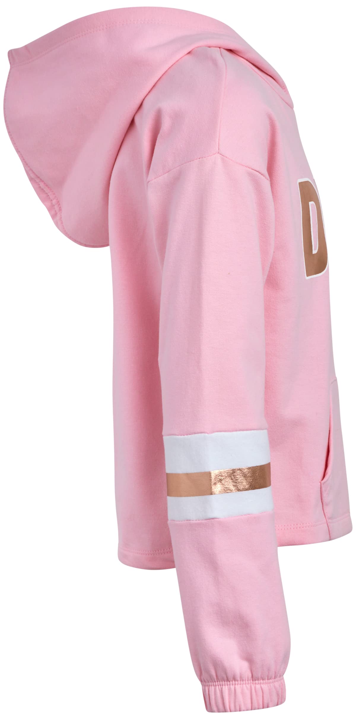 DKNY Girls' Sweatshirt - Lightweight Pullover Fleece Hoodie, Size 7, Dusty Olive