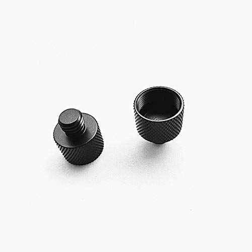 Donuts Mic Stand Adapter 38 Female to 58 Male Screw Adapter Knurled Thread Adapter for Microphone Stand Mount Black