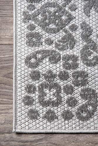 nuLOOM Indoor/Outdoor Contemporary Celestial Area Rug, 4x6, Grey