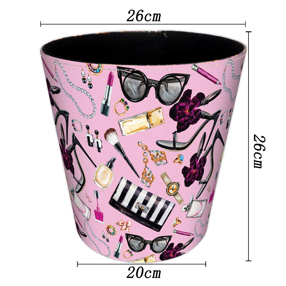 Scakbyer 10L/2.64 Gallon PU Leather Trash Can Decorative Wastebasket Waterproof Paper Basket Garbage Bin for Home Office Bathroom Living Room