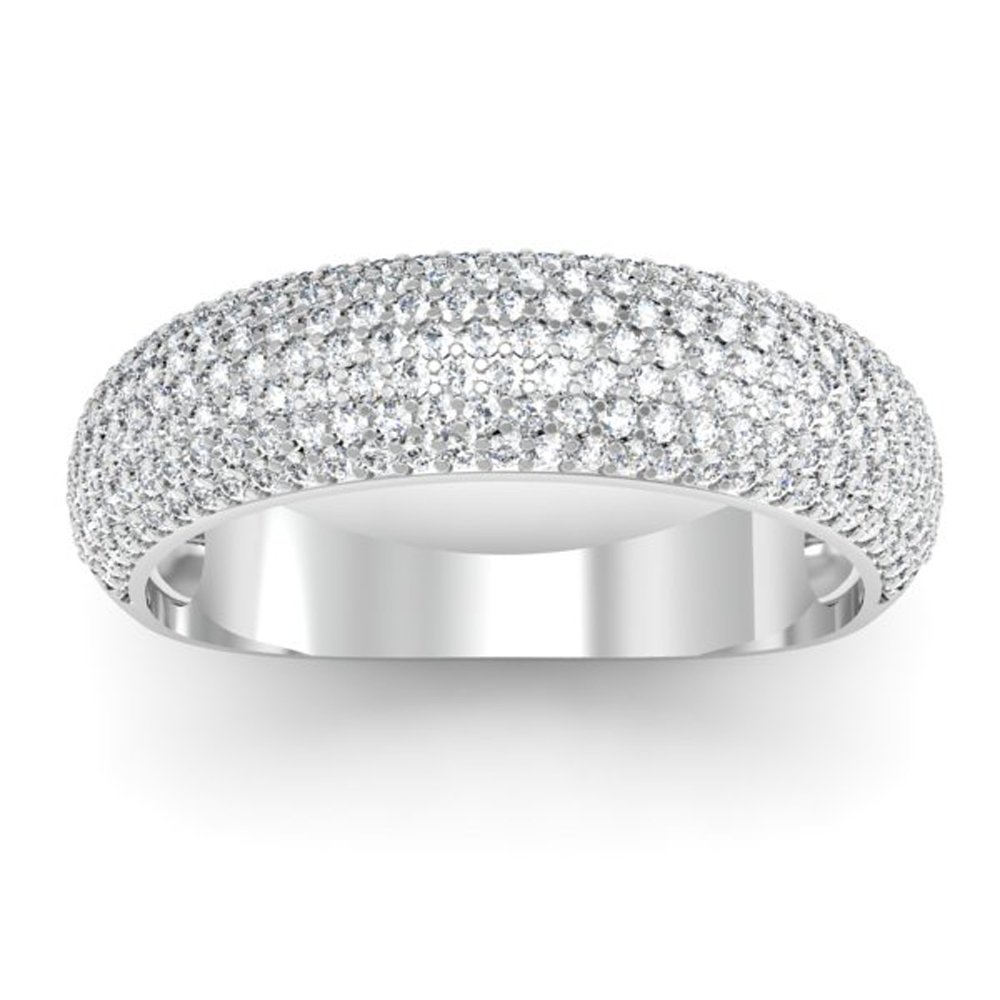 Dazzlingrock Collection 0.90 Carat (ctw) 18k Round Diamond Wedding Band for Women Ring, White Gold, Size 7