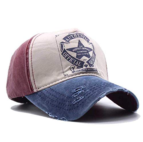 Elwow Men's Distressed Vintage Baseball Cap Sun Hat Driver Cap Washed Trucker Cap with Adjustable Strap (Color 1, One Size)