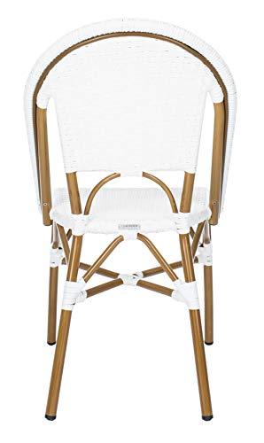 Safavieh Home Collection Hooper Indoor-Outdoor Stacking Side Chairs | Black & White | Set of 2