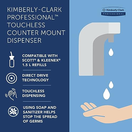 Kimberly-Clark Professional⢠Touchless Counter Mount Skin Care Dispenser (47604), Chrome, 1.5 L Capacity, 2.12" x 4.25" x 5.56" (Qty 1)