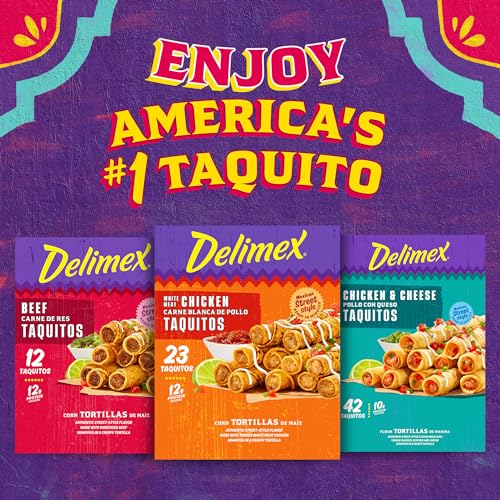 Delimex White Meat Chicken Corn Taquitos Frozen Snacks, 23 ct Box