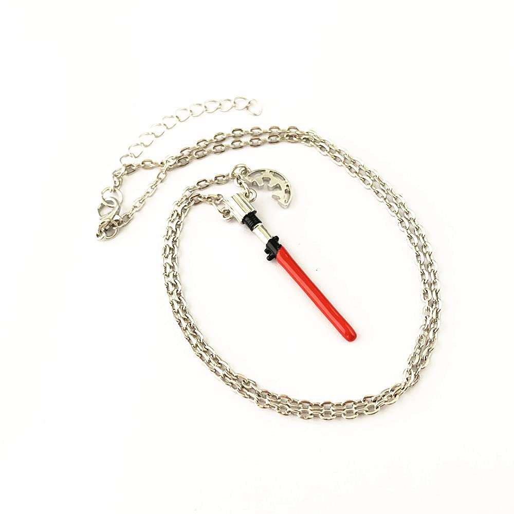 FJCPHAHA Anime Metal Darth Vade Lightsaber Necklace Gifts for Woman Men(1)