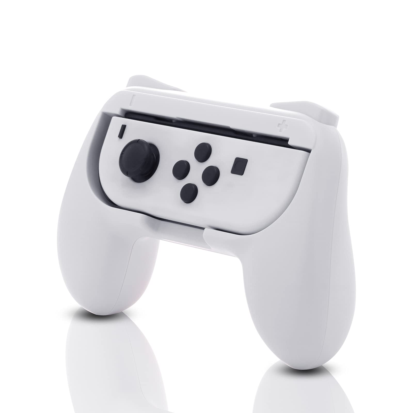 ECHZOVE Grip for Switch and Switch OLED Model Joy Con Controller, Switch OLED Accessories Joy Con Grips - White
