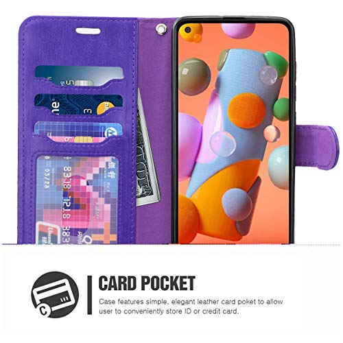 ERAGLOW for Galaxy A11 Case, PU Leather Wallet Case Flip Protective Phone Cover [Stand Feature] with Wrist Strap and [Card-Slots] ID&Credit Cards Pocket for Samsung Galaxy A11 2020(Rose Gold)